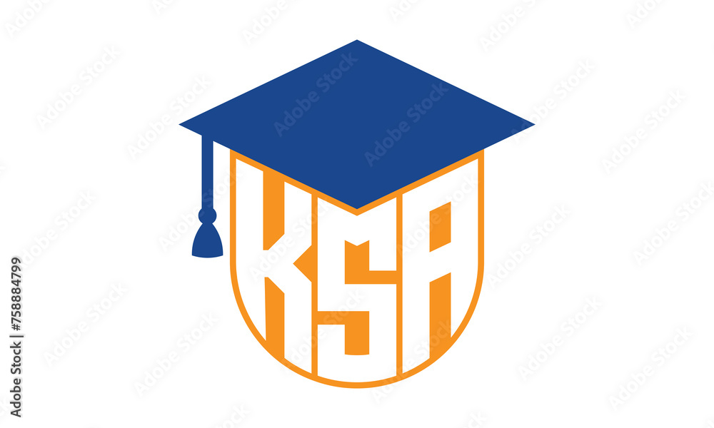 KSA initial letter academic logo design vector template. school college ...