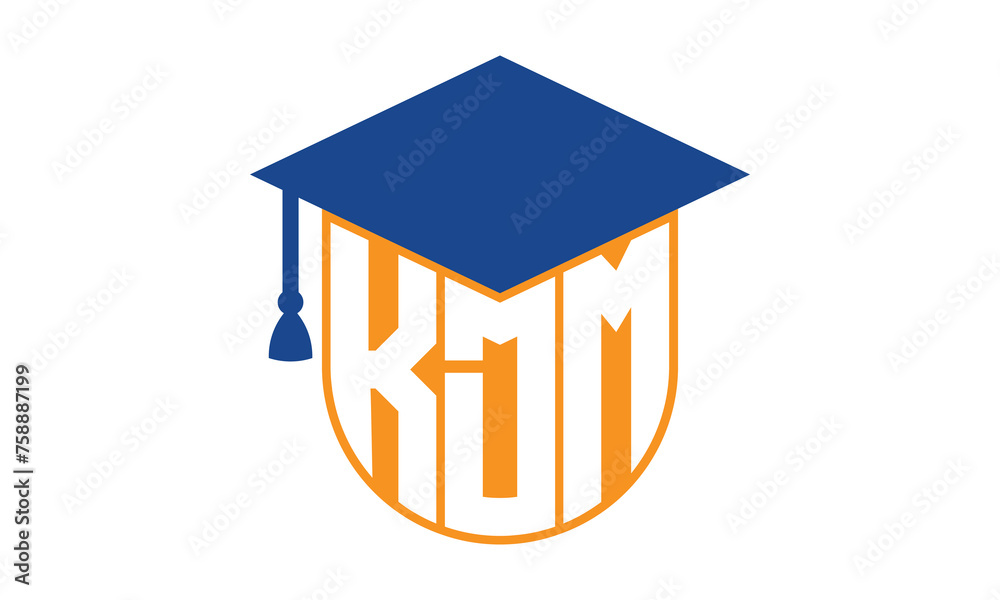 KDM initial letter academic logo design vector template. school college ...