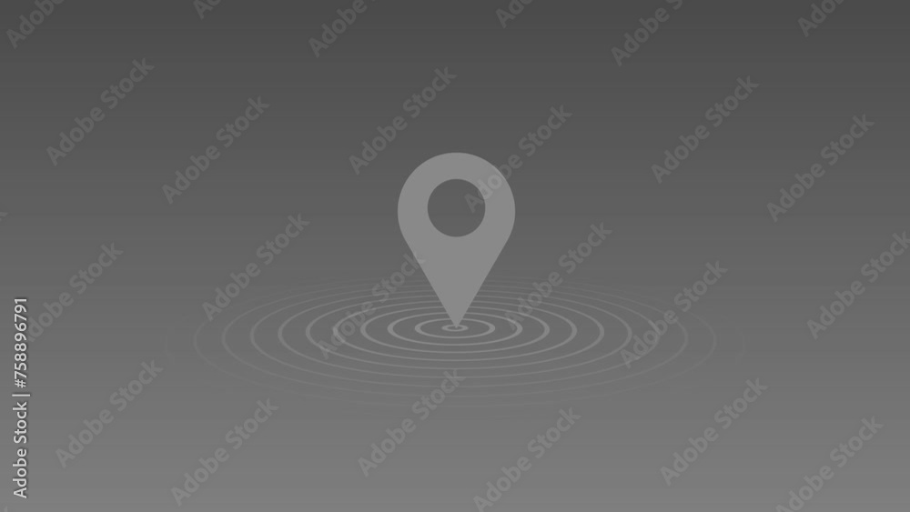 GPS location icon animated with radio wave. GPS location tracking ...
