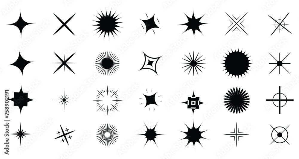 twinkle star, Set of star shapes .Minimalist silhouette stars icon ...