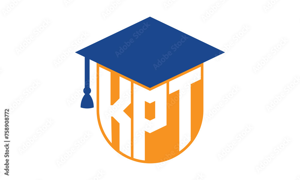 KPT initial letter academic logo design vector template. school college ...