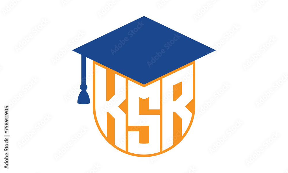 KSR initial letter academic logo design vector template. school college ...