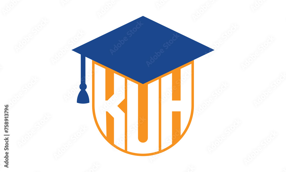 KUH initial letter academic logo design vector template. school college ...
