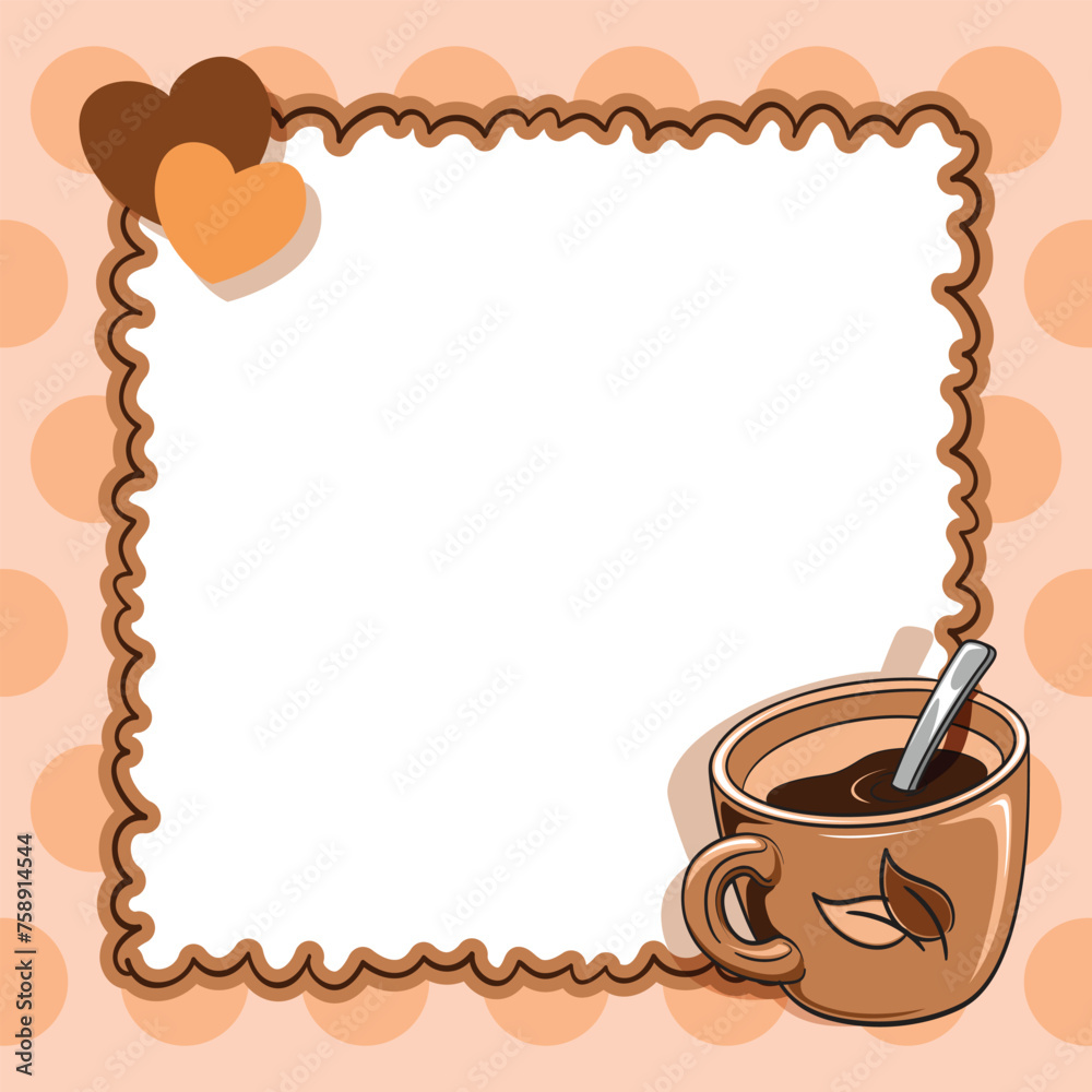 Printable cute note with clipart of cafe theme illustration, Suitable ...