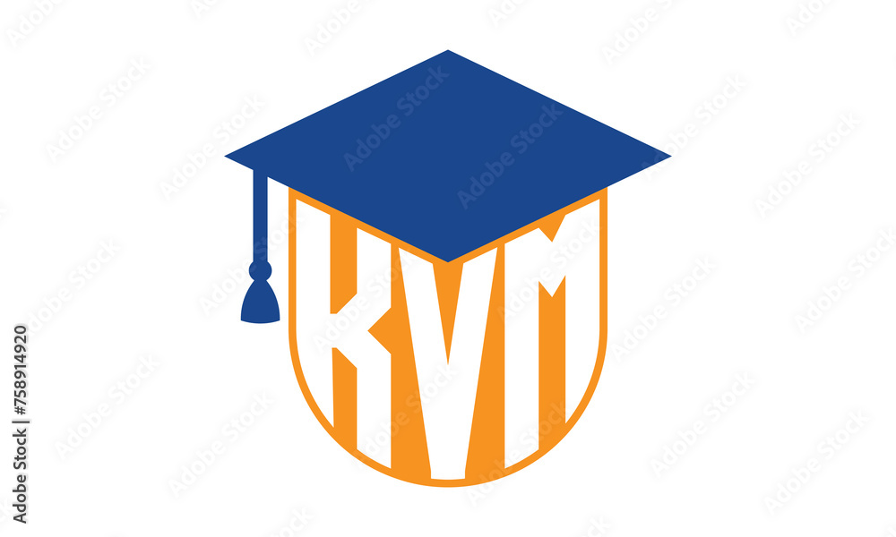 KVM initial letter academic logo design vector template. school college ...