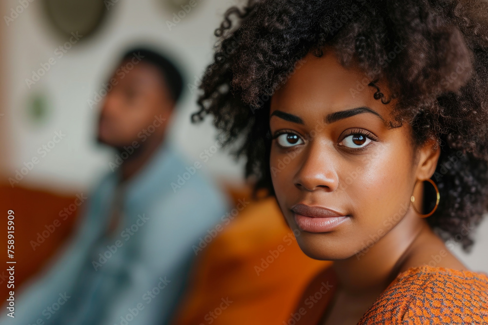 Surprised Wife: Black Woman Caught in a Compromising Situation Stock ...