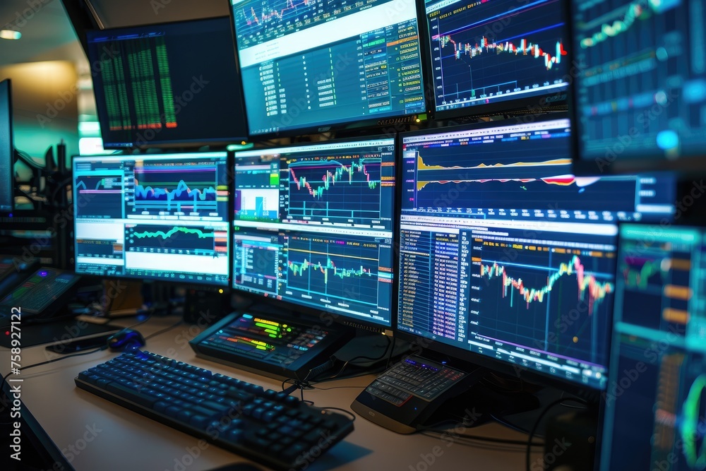A high-speed algorithmic trading setup with complex mathematical models ...
