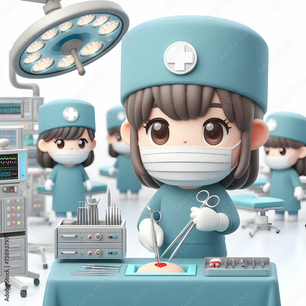 3d for occupasion charactor concept Surgeon Precision with Scalpels and ...