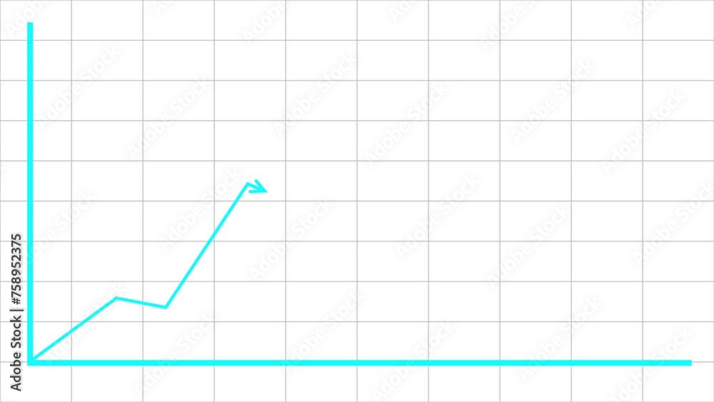 Single Line graph with axis against a graph background and green screen ...