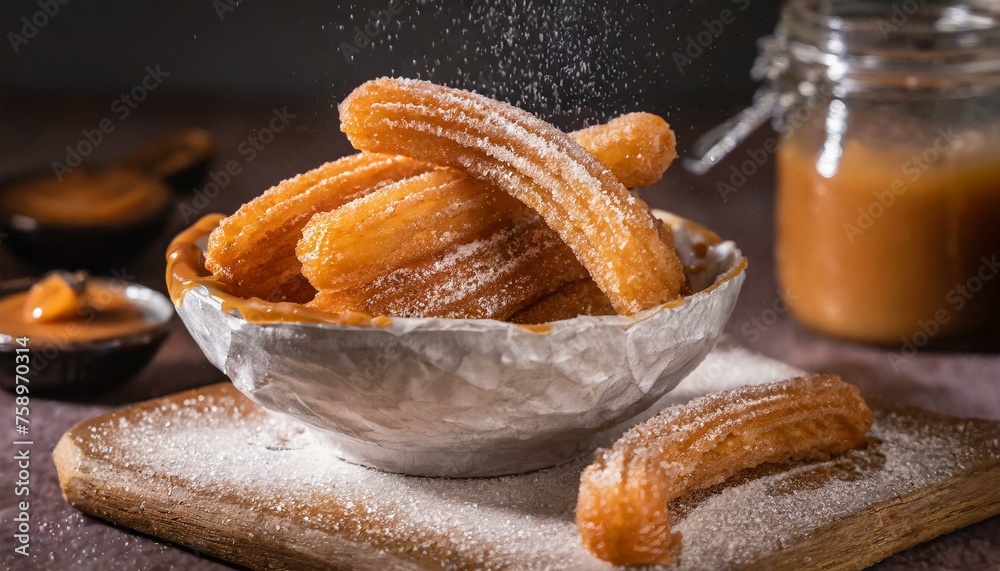 Churros com doce de leite ( Dulce de leche ). Comida, sobremesa, doce ...