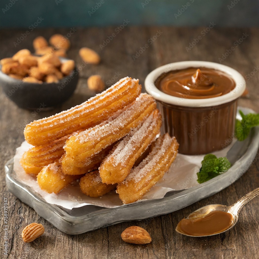 Churros com doce de leite ( Dulce de leche ). Comida, sobremesa, doce ...
