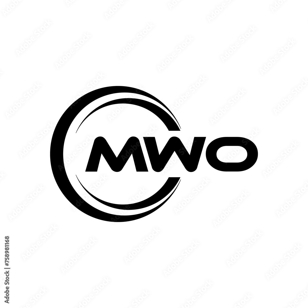 MWO letter logo design with white background in illustrator, cube logo ...