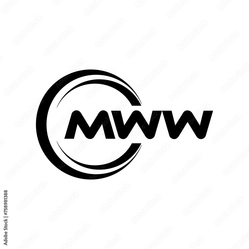 MWW letter logo design with white background in illustrator, cube logo ...