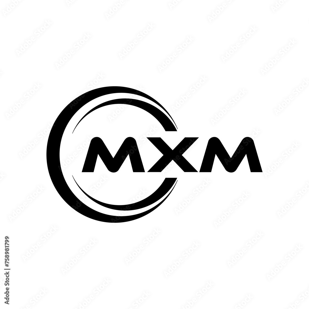 MXM letter logo design with white background in illustrator, cube logo, vector logo, modern ...