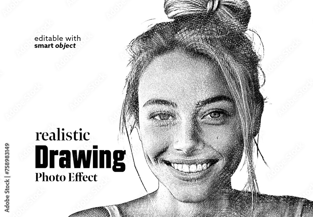 Drawing Photo Effect Stock Template | Adobe Stock