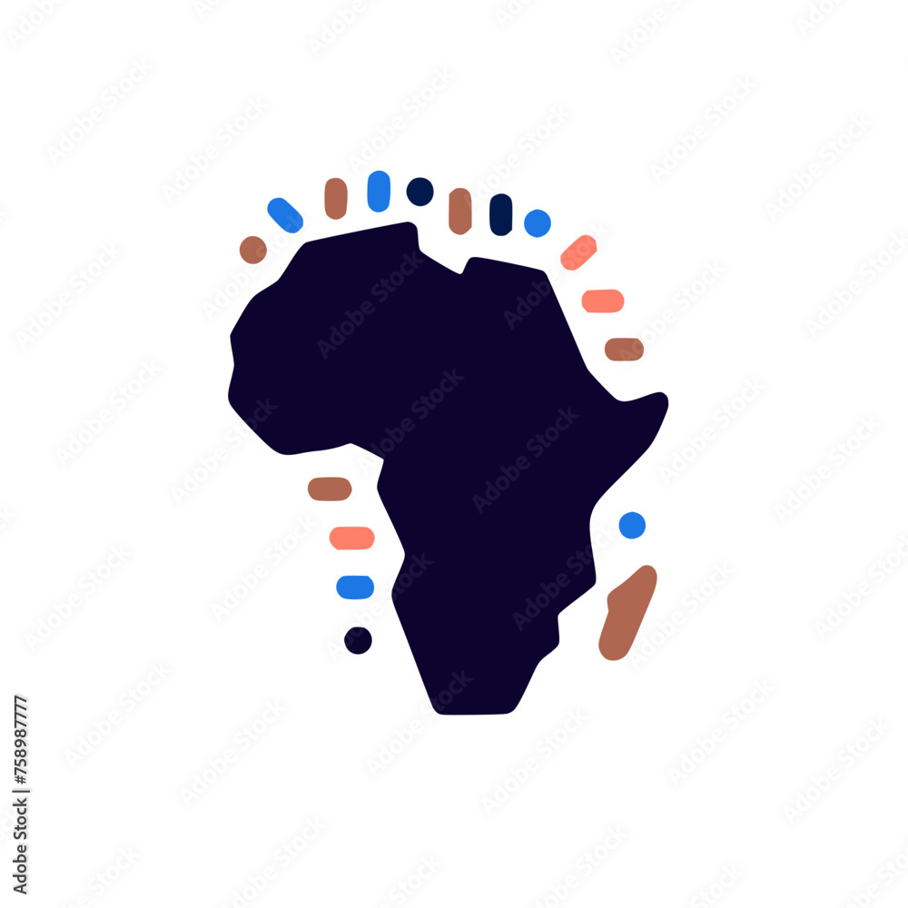 Africa Map Sticker: Minimalist Design for Global Explorers, Icon Stock ...