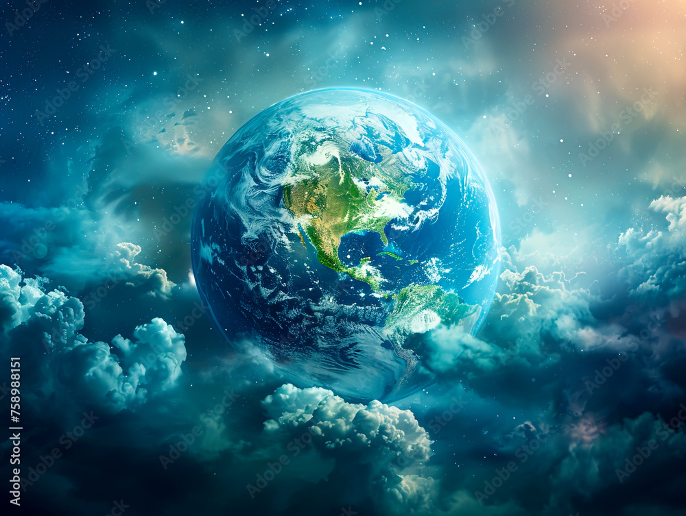 Hyperrealistic 3D Globe: Stunning Depiction of Earth from Space with ...