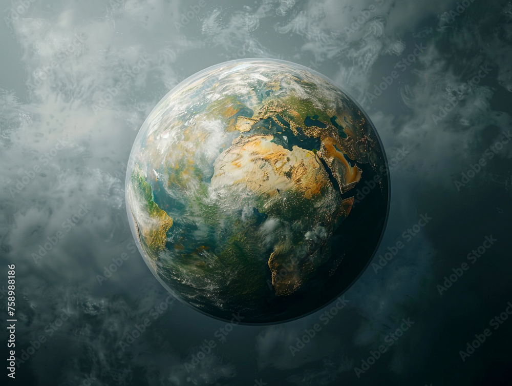Hyper-realistic 3D Globe: Stunning Depiction of Earth from Space with ...