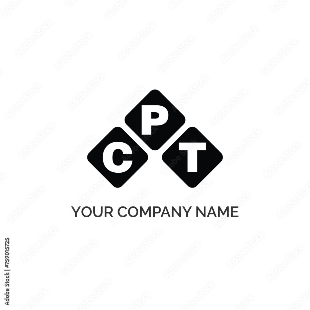 CPT letter logo design on white background. CPT logo. CPT creative ...