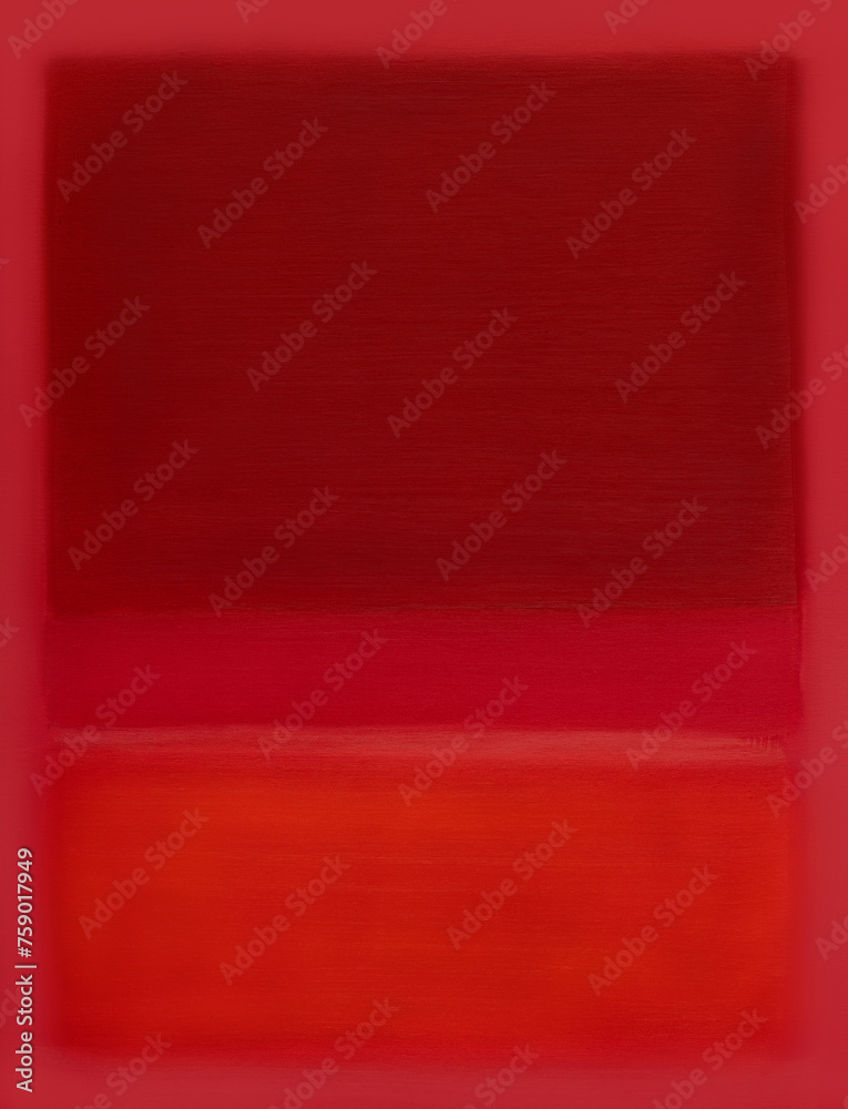 Poster Abstract oil painting in red colors rothko style minimalism ...