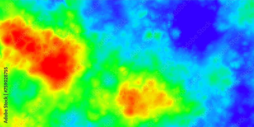 Heat Map Background. Infrared Thermal Camera Landscape Scan ...