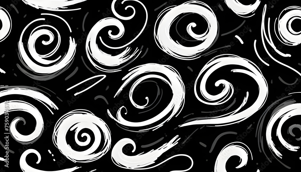 Seamless whimsical abstract hand drawn graffiti scribble pattern or ...