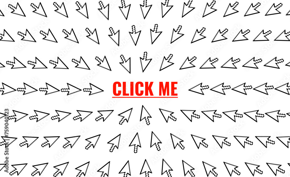 Dynamic Vector Grid With Mouse Cursor Pointers Converging To Center Offering Prime Space For