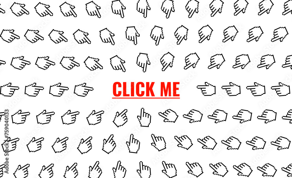 Dynamic Vector Grid with Mouse Cursor Pointers Converging to Center ...