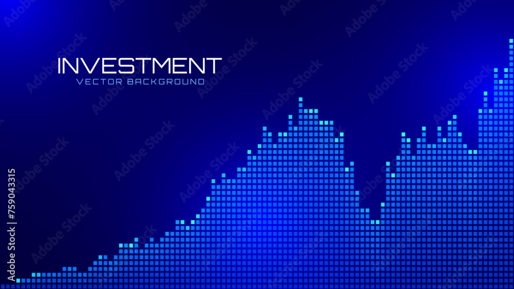 Business Invest Finance Graph Chart of Stock Market Trading Blue ...