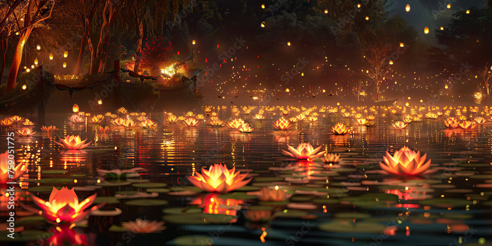 Loy Krathong, celebrated in Thailand and other Southeast Asian ...