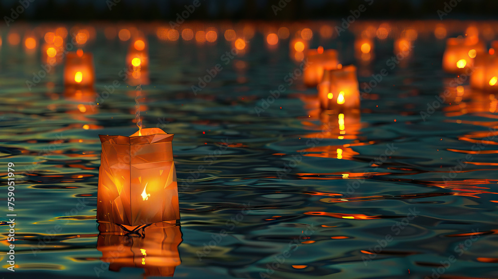 The Lantern Floating Ceremony, practiced in various cultures, involves ...