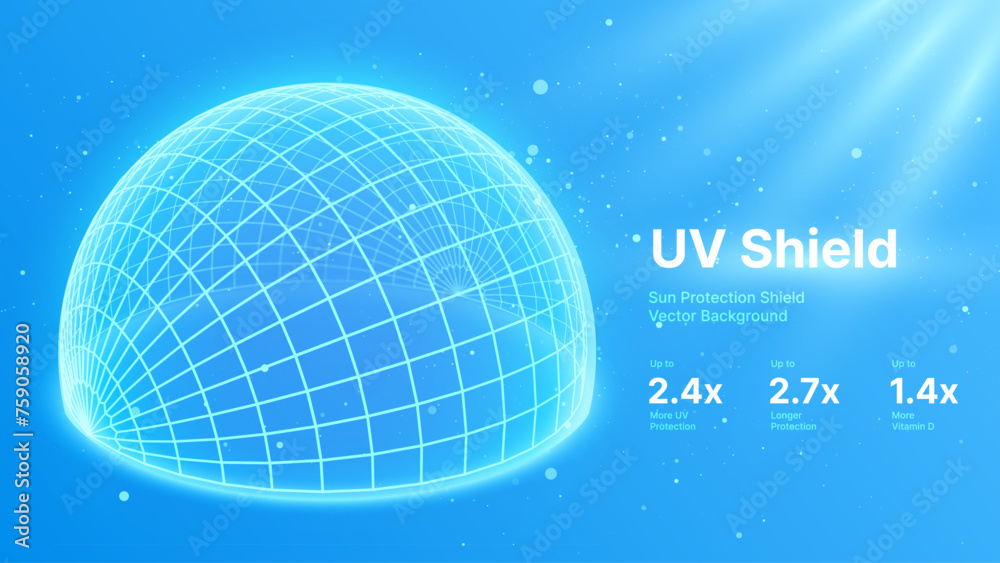 Sun Protection Futuristic Glowing Shield. 3D Sphere Bubble Shield from ...