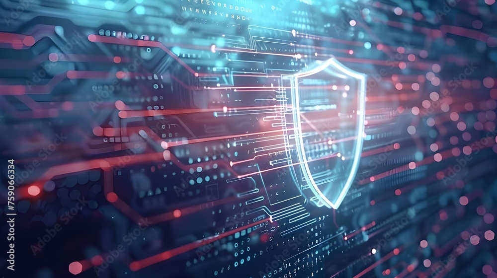 Cybersecurity Concept with Digital Lock and Code background Stock ...