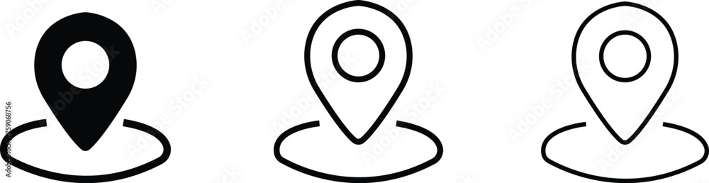 map pin location icons set. Modern map markers .Vector isolated on a ...