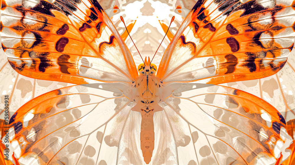 Abstract butterfly wing pattern with warm tones and symmetrical design ...