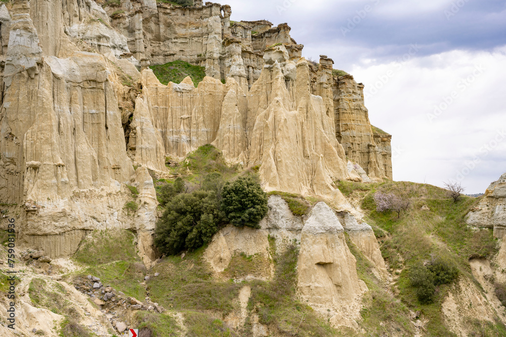 Kula Fairy Chimneys, Kula Geopark at location Manisa, Turkey. Kula ...
