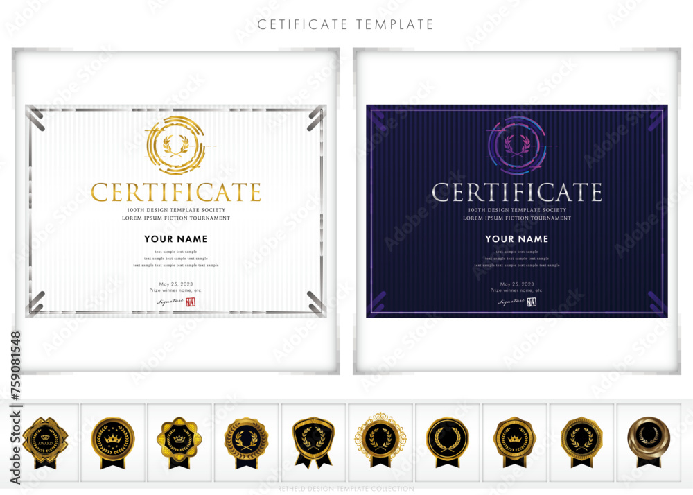 Luxury modern frames and shapes, templates for certificates of ...