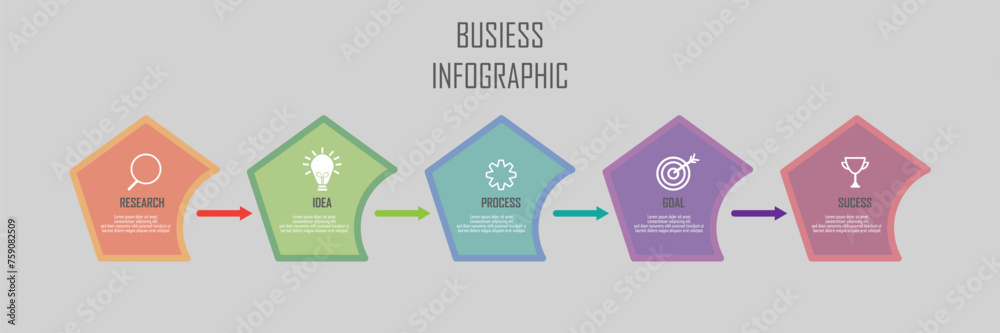 Infographic business diagram chart with 5 step data visualization ...