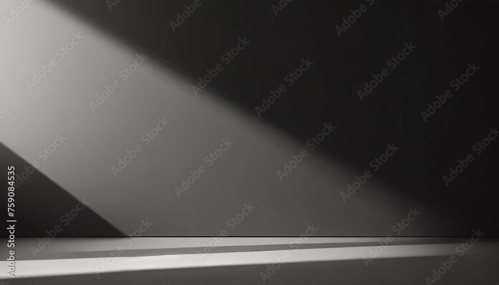 shadowed sunlit background elegant black wall smooth floor for prod ...