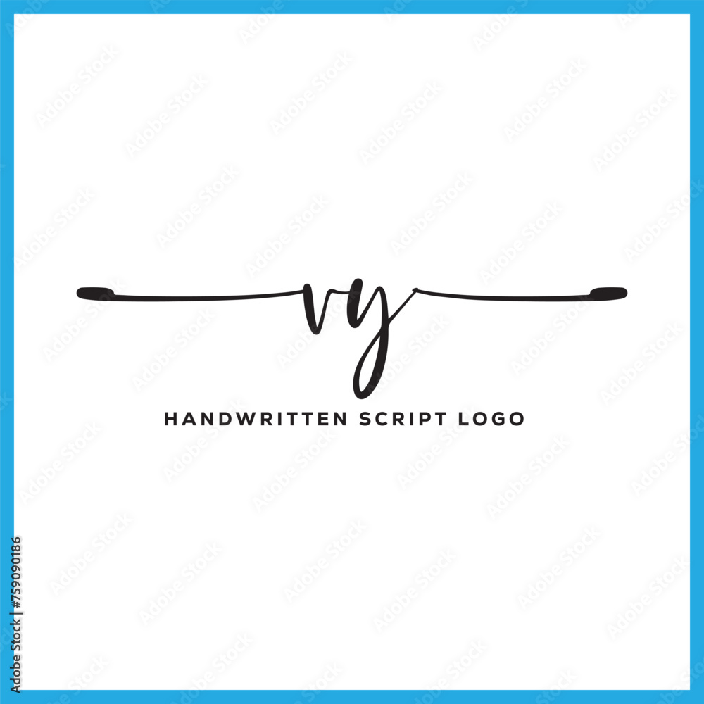 VY initials Handwriting signature logo. VY Hand drawn Calligraphy ...
