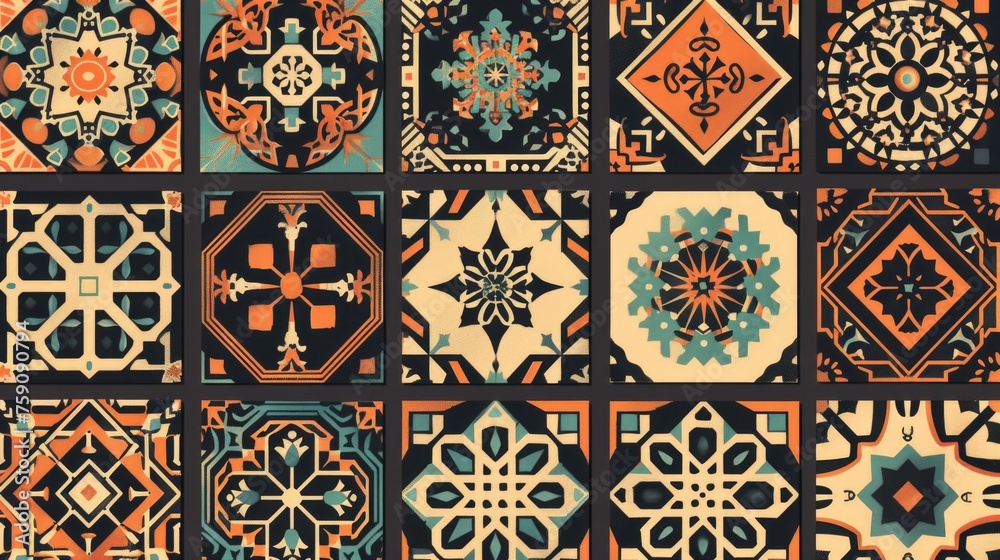 a set of Saudi Arabian cultural patterns. The patterns are varied and ...