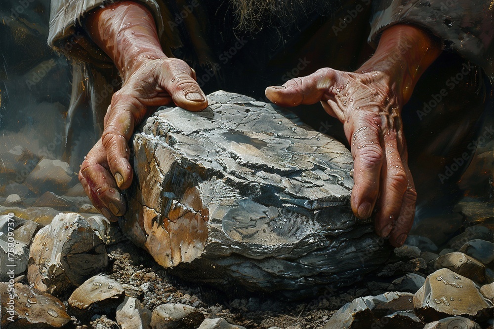 Let those among you who have not sinned, cast the first stone. Stock ...