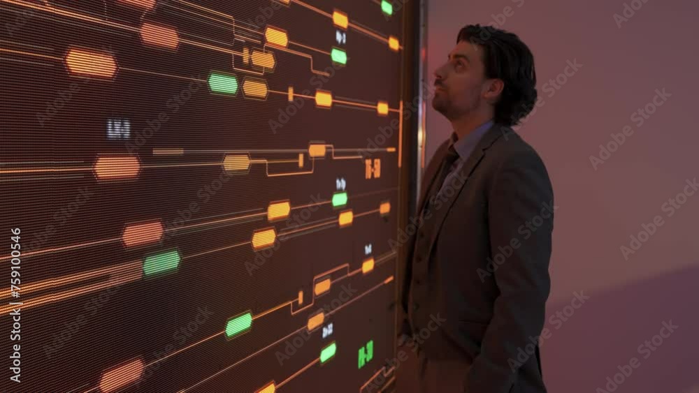 Technical support in control room. Man leader IT specialist standing ...