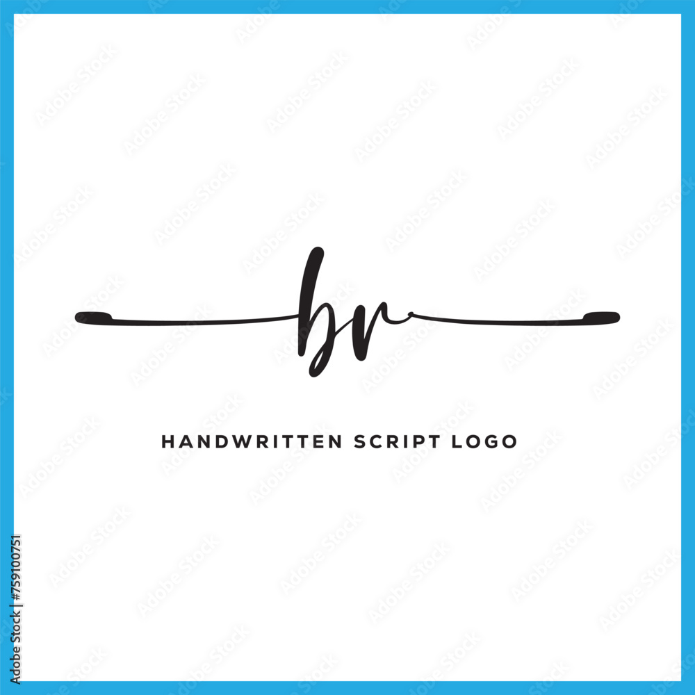 BR initials Handwriting signature logo. BR Hand drawn Calligraphy ...