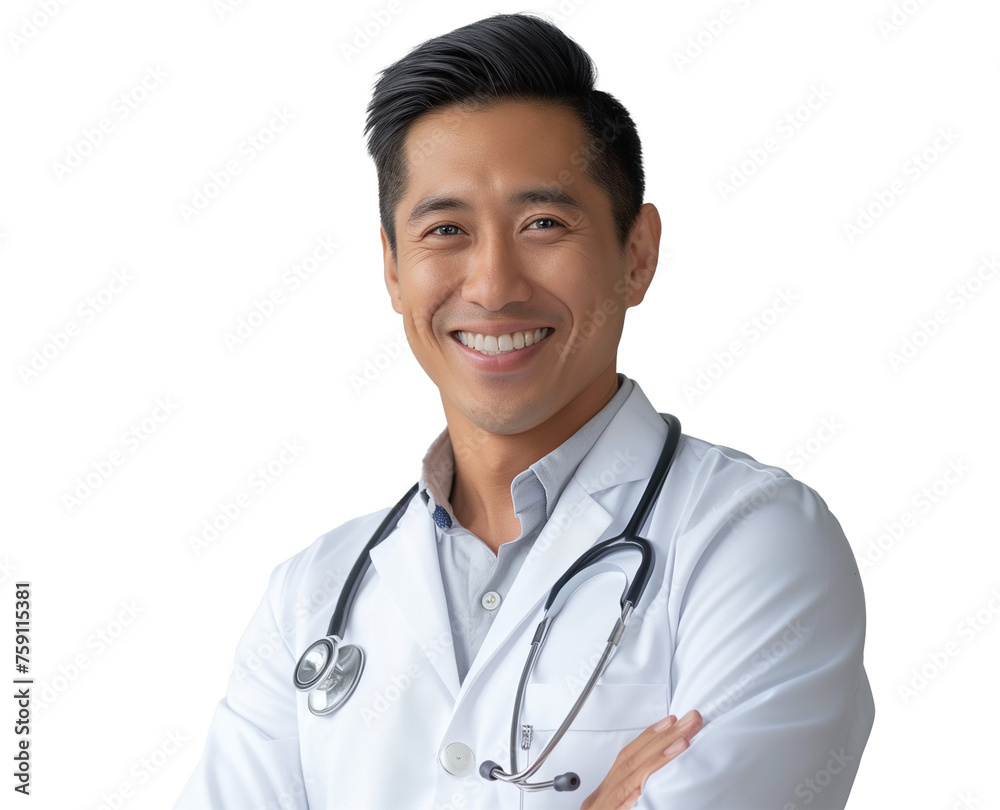 Healthcare, medical staff concept. Portrait of smiling asian male ...