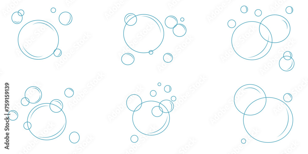 Water bubble doodle. Water drop isolated vector illustration. Freehand ...