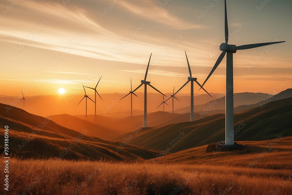 Wind energy. Wind power. Sustainable, renewable energy. Wind turbines ...