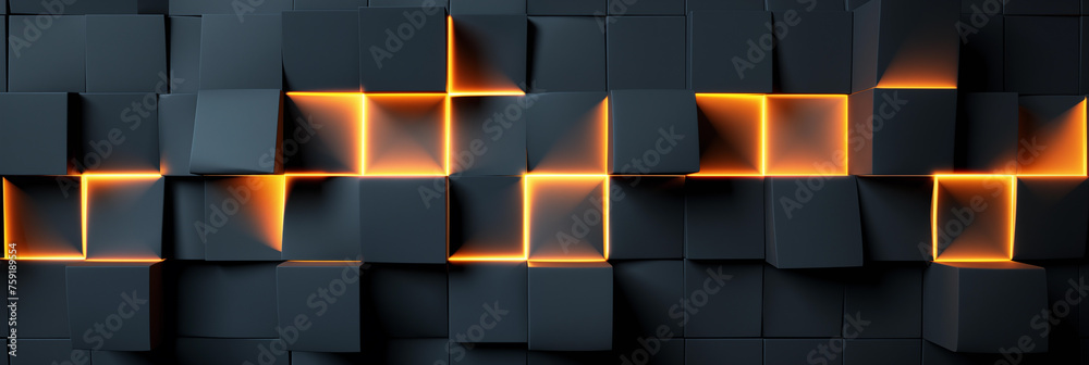 Series of blue blocks arranged in a pattern, with some blocks slightly ...