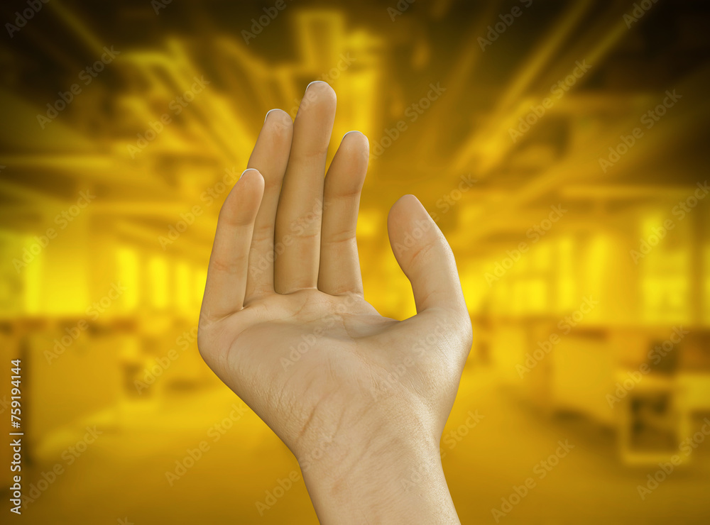 Human Hand, Hand Visual Design, Social Media Images. 3D rendering ...