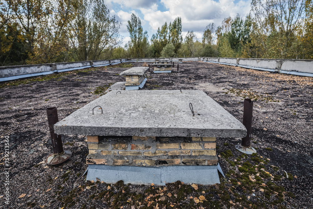 Roof of sanatorium called Solnechny - Sunny in Pripyat ghost city in ...